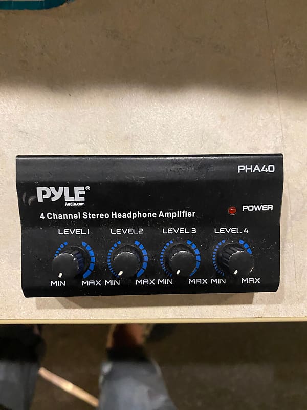 Pyle PHA40 4 Channel Stereo Headphone Amplifier - Black | Reverb