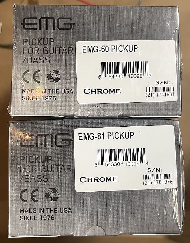 EMG chrome 81/60 active humbucker pickup set NOS 2010’s - | Reverb
