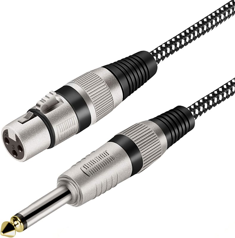 XLR Female to 1/4 Inch TS Cable 6 FT, Nylong Braided XLR 3 | Reverb