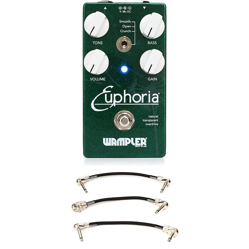 Wampler Euphoria Overdrive Pedal with 3 Patch Cables Bundle | Reverb