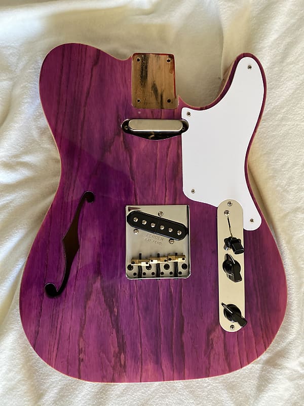 Unbranded Loaded thinline telecaster body Transparent purple | Reverb
