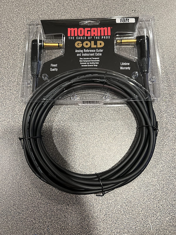 Mogami Gold Instrument 1/4" Right angle to 1/4" Right Angle - | Reverb