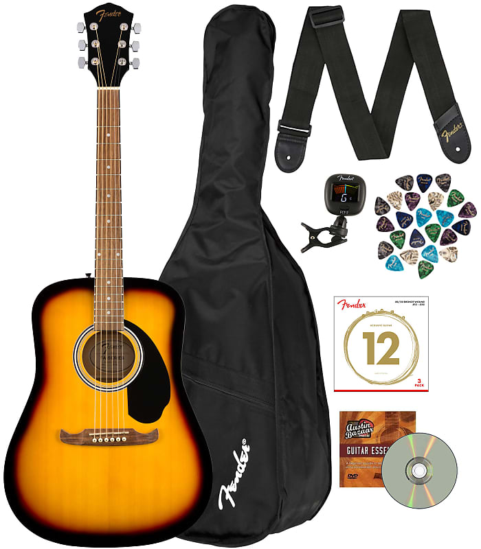 Fender FA-125 Dreadnought Acoustic Guitar - Sunburst w/ Gig | Reverb