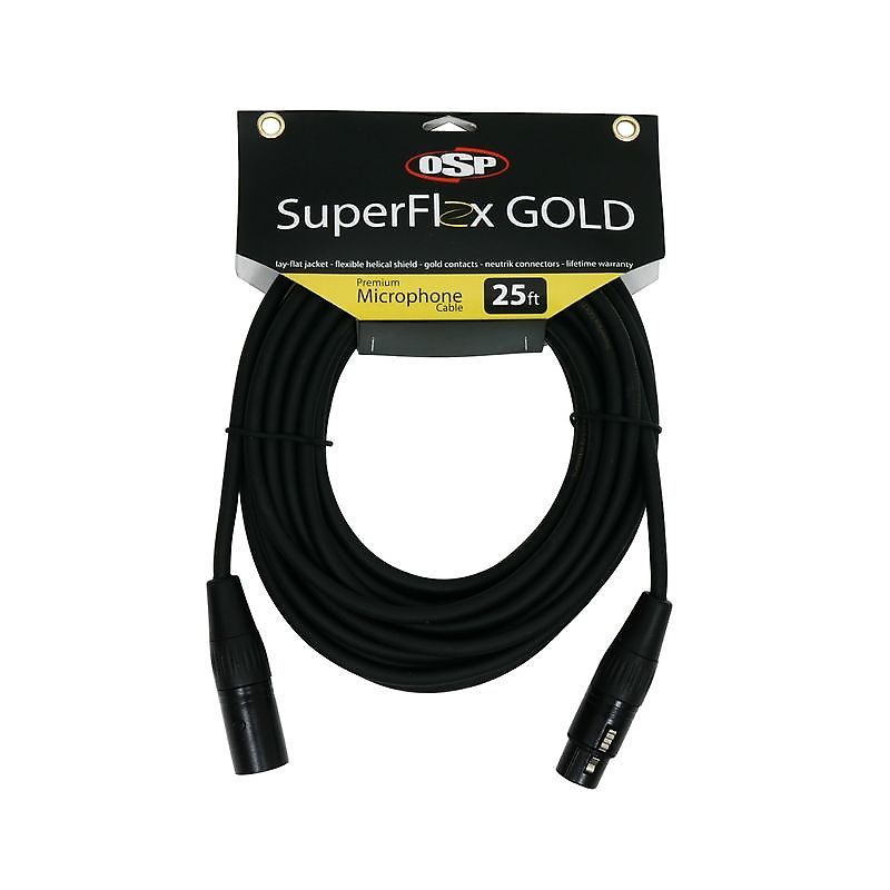 OSP SFM-25 Elite Core SuperFlex GOLD XLR Mic Cable - | Reverb Canada