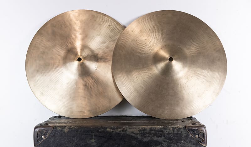 Vintage Italian 14" Paper Thin Hi Hat Cymbals 688g 693g | Reverb