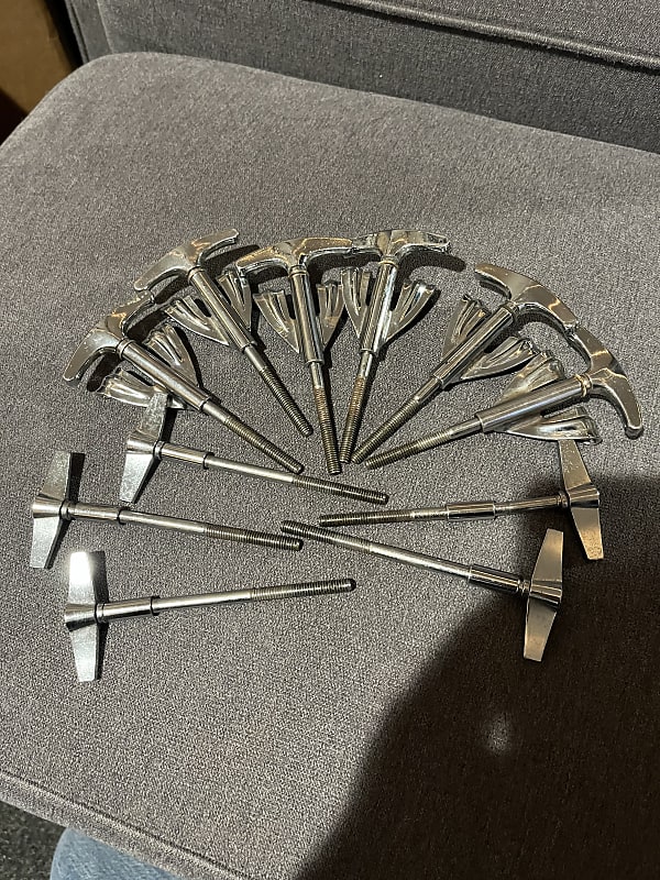 Ludwig Bass drum T claws & T rods 1970s - Chrome | Reverb