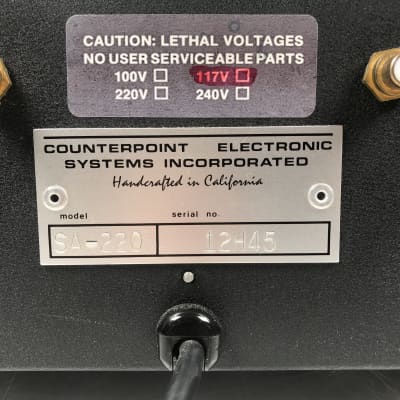 Counterpoint SA-220 Hybrid Amplifier | Reverb