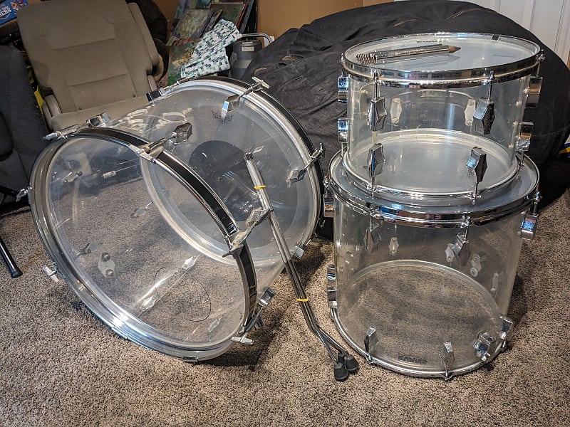 Fibes Clear Acrylic Drum Kit 70s-80s | Reverb