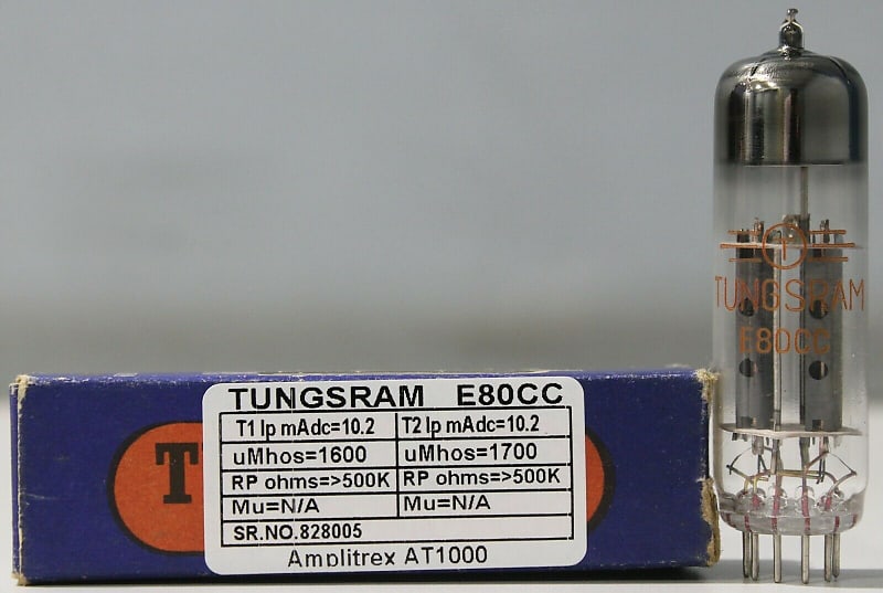 E80CC 6085 Tungsram Top O getter made in Hungary Amplitrex | Reverb