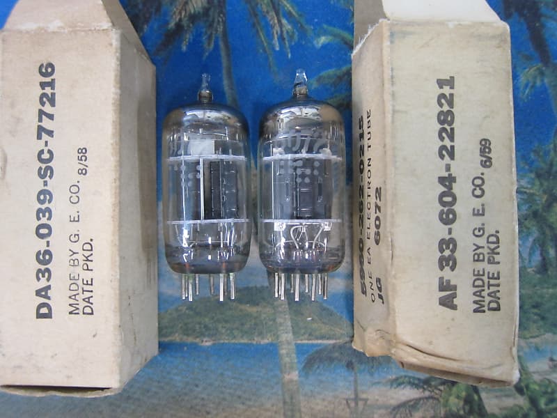 Pr Vintage GE JAN 6072 12AY7 preamp Tubes,Black Plates,3 | Reverb