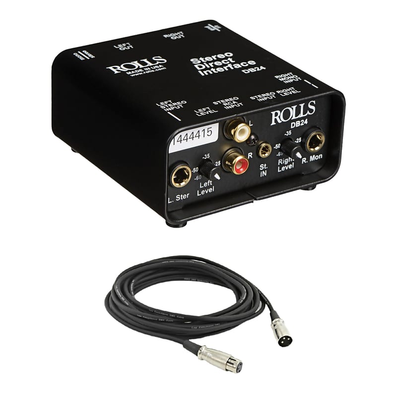 Rolls DB24 Passive Stereo Direct Interface and XLR Cable | Reverb