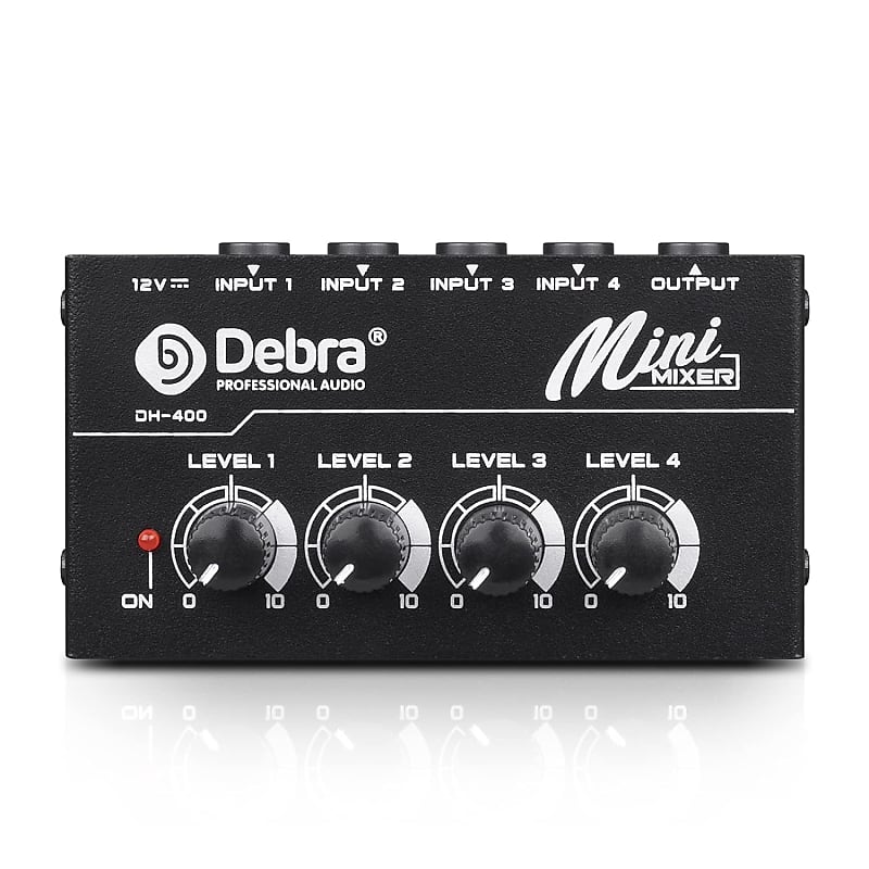 Dh-400 Audio Mixer 4-Channel Line Mixer For Sub-Mixing, Ultra | Reverb