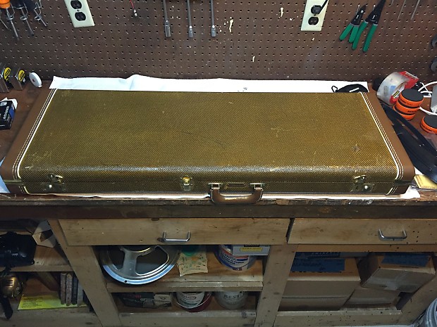 Fender Custom Shop Tweed Hardshell Deluxe Case with red | Reverb