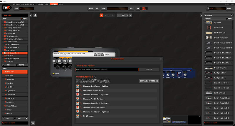 Overloud TH-U + 6 rigs metal + 1 rig bass | Reverb