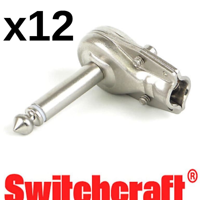 Switchcraft 228 Right Angle TS Pancake Plug - Nickel - 12 | Reverb