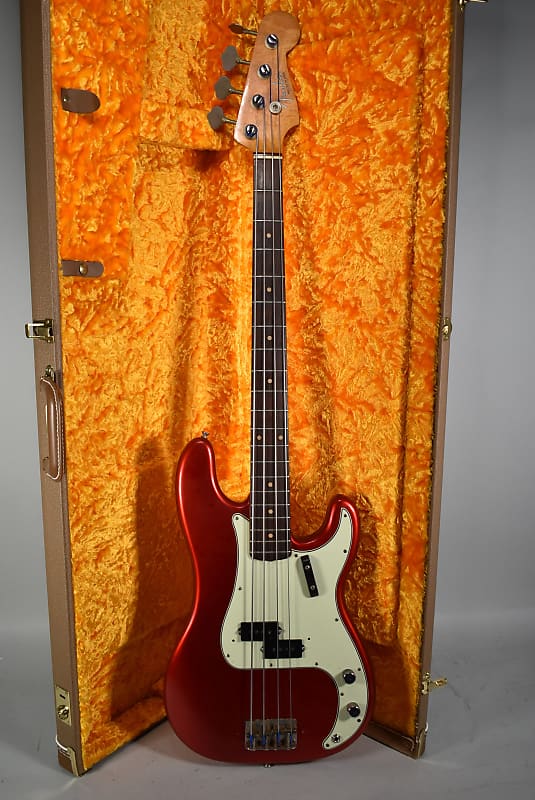1962 Fender Precision Bass Candy Apple Red Finish Electric | Reverb