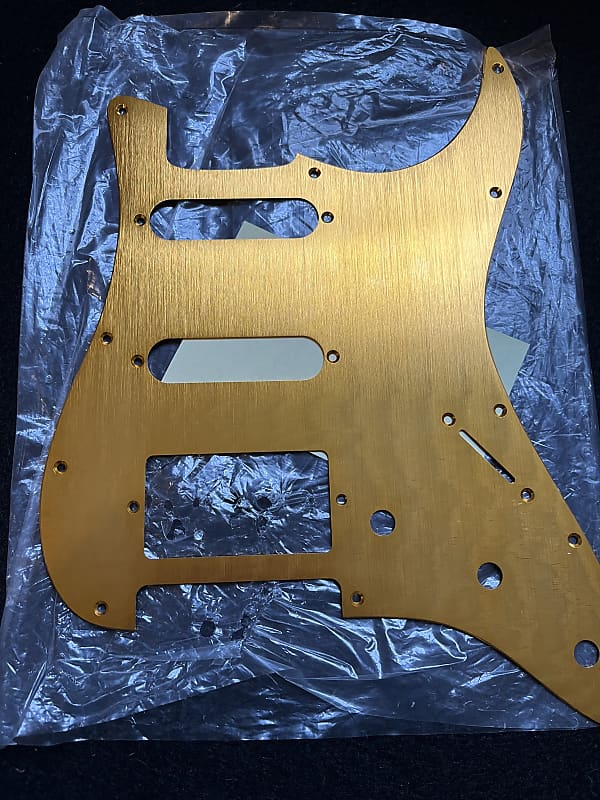 Fender Stratocaster Pickguard 11 Hole HSS - Gold Anodized | Reverb