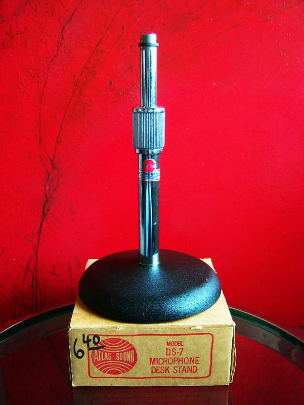 Vintage 1970's Atlas Sound DS7 microphone desk stand w box | Reverb
