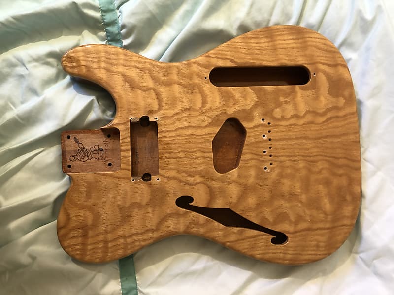 Warmoth Flame Oak Telecaster Thinline, Mahogany Body Core | Reverb