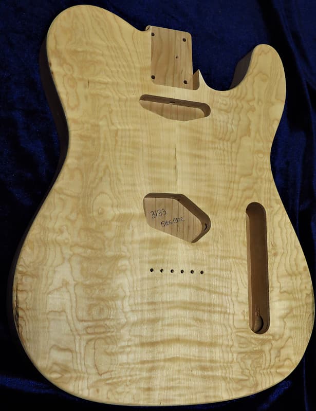Figured Maple Top \ Aged Cherry Telecaster Tele Body 5lbs | Reverb