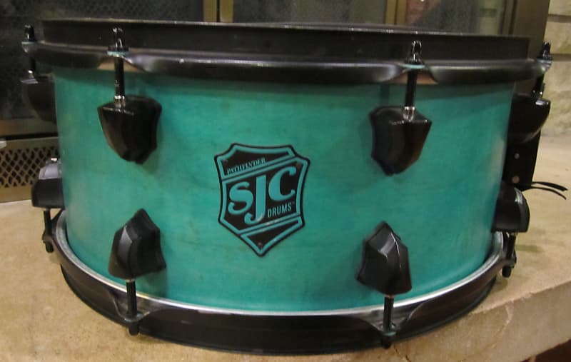 SJC Pathfinder Snare - Miami Teal Satin - 14x6.5" 7 Ply | Reverb