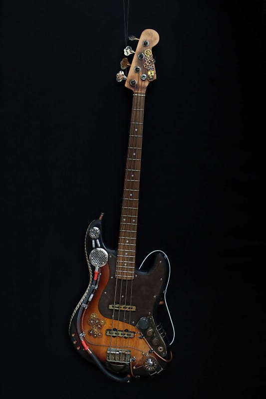 Steampunk Guitar Jazz Bass prototype 2000's Sunburst | Reverb