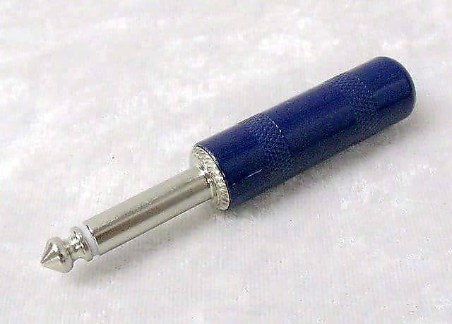 Switchcraft 280-BL 1/4" 2-Cond Phone Plug Blue Metal Barrel | Reverb