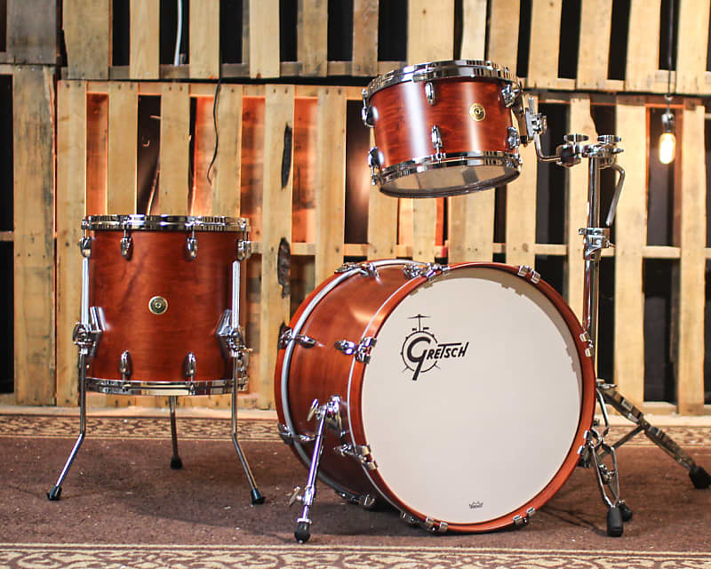 Gretsch USA Custom Satin Burnt Orange Drum Set - | Reverb