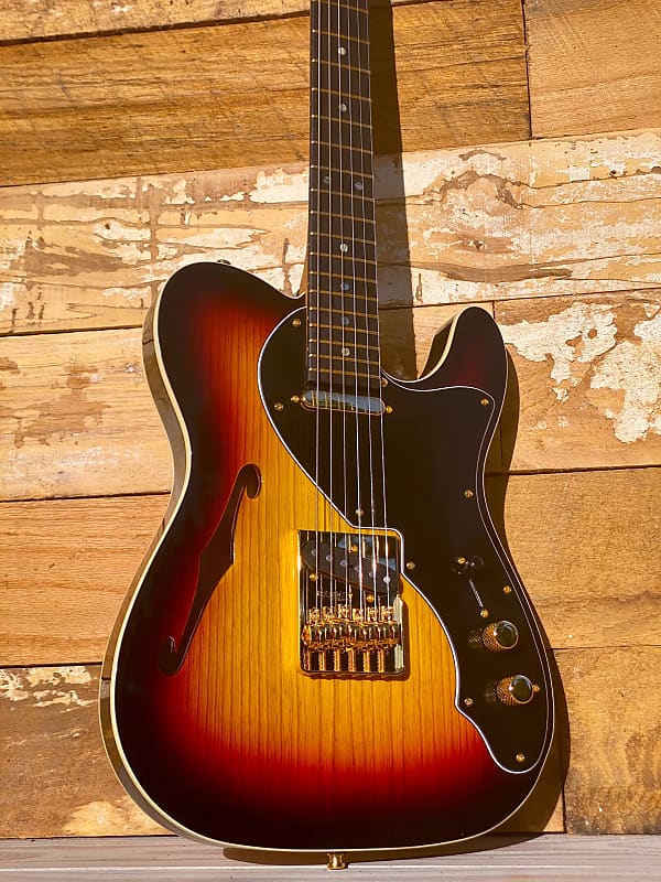 9 Point Guitars “Golden 69’ Tri-Burst Bellecaster 2023 - Tri | Reverb