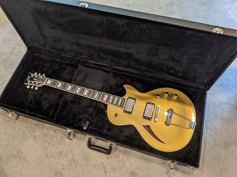 ESP Eclipse 1995 Metallic Gold Arch Top Semi Hollow Time | Reverb