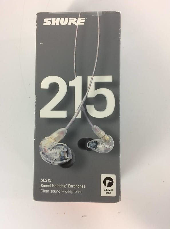 Shure SE215 Single Driver In-Ear Monitors, Clear | Reverb