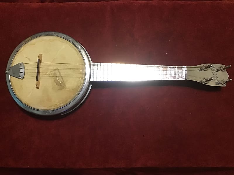 Dixie Banjo Ukulele Banjolele Metal 1950s - Chrome Silver | Reverb