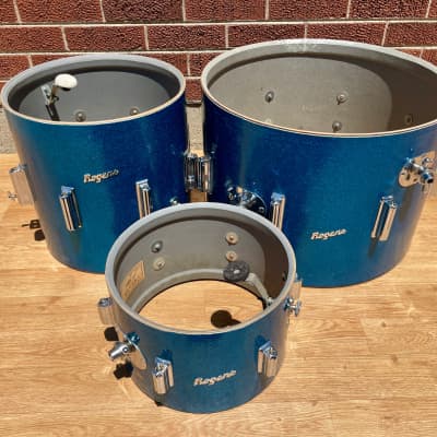 1960s Rogers Tower Delta Drum Set Sparkling Blue Pearl | Reverb