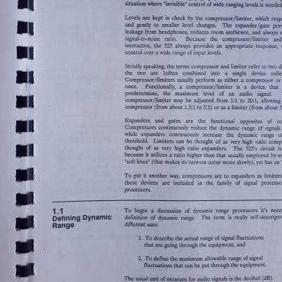 Operating Manual for Symetrix 525 Dual Gated | Reverb