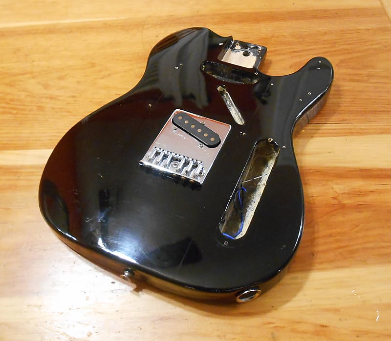 Alvarez 1990's AE10 Guitar Body. Gloss Black. Tele. | Reverb