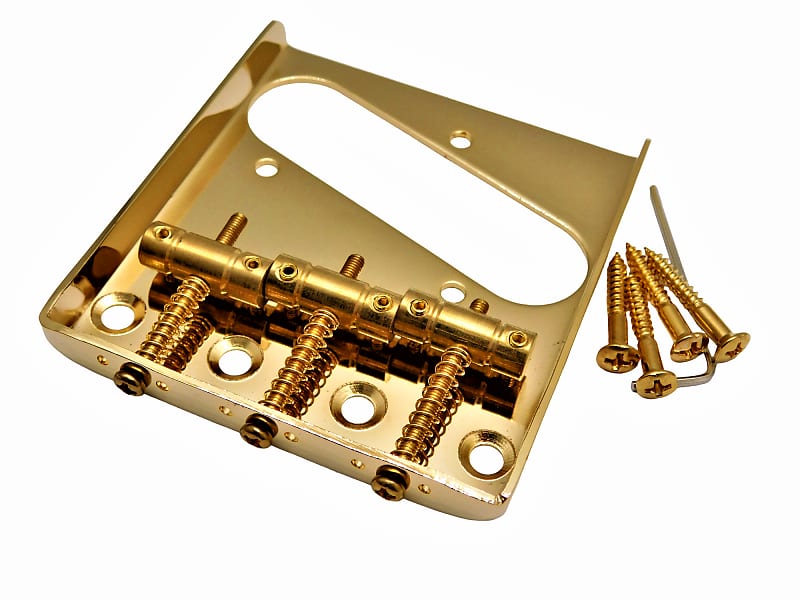 GM Gold Tele Telecaster Vintage Style Bridge with Brass | Reverb