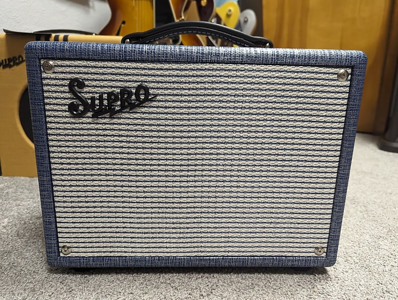 Supro '64 Reverb Amp-Light Blue Tolex, w/shirt, foot switch & | Reverb