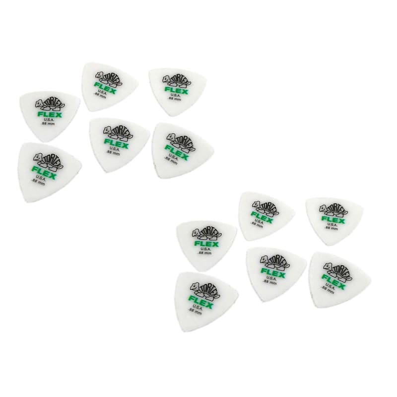 Dunlop Guitar Picks Flex Triangle 12 Picks .88mm Medium-Heavy | Reverb