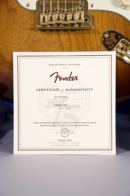 Fender 75 Anniversary Commemorative Stratocaster Mn 2Color | Reverb