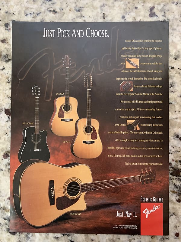 Fender Acoustic brochure 1996 DG 31 41 41SCE | Reverb