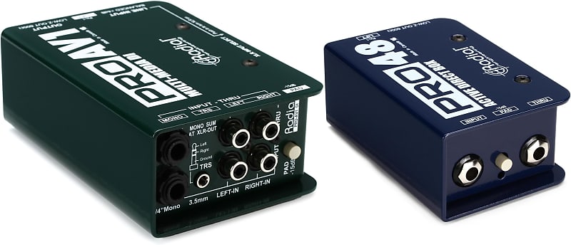 Radial ProAV1 1-channel Passive A/V Direct Box Bundle with | Reverb