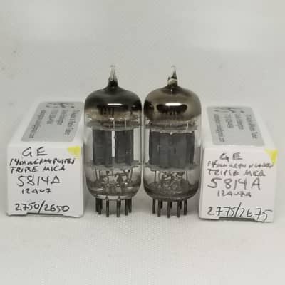 1961 Sylvania JHS-5814A 12AU7 ECC82 Tubes - Matched Pair | Reverb