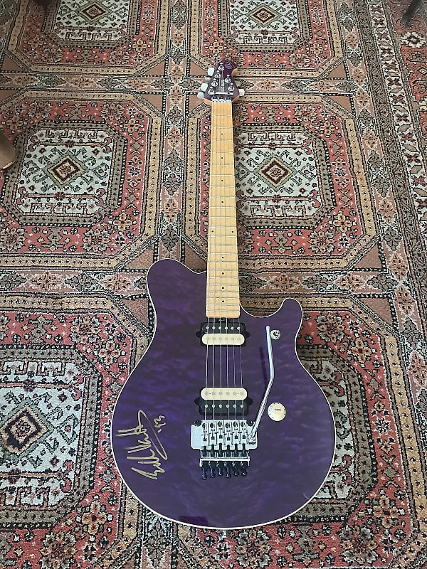 Ernie Ball Music Man EVH Van Halen 1993 Autographed Purple | Reverb