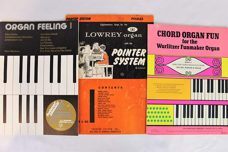 Lot of 3 Used Organ Books - Popular Songs and Polkas Arranged | Reverb