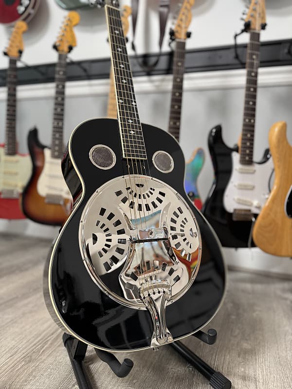 Rogue Round Neck Resonator - Black | Reverb