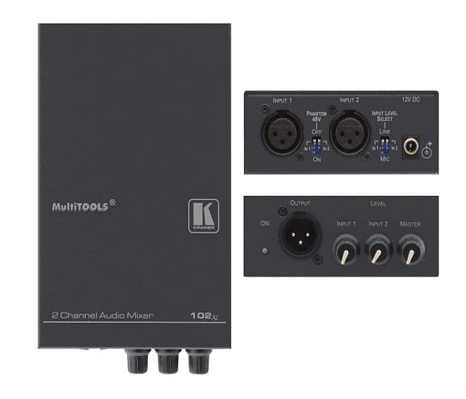 Kramer 102XL 2 Channel Balanced Audio Mixer 2010s - Gray | Reverb