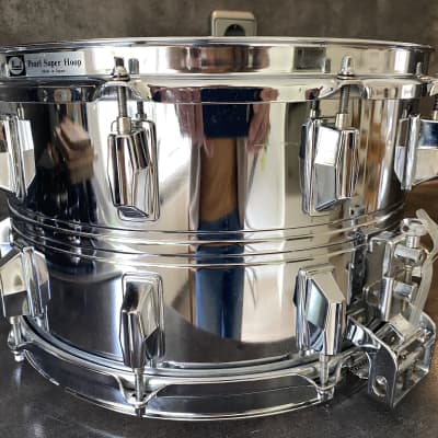 Pearl S-714ED snare 14x8” steel shell 1985/86 - Chrome | Reverb