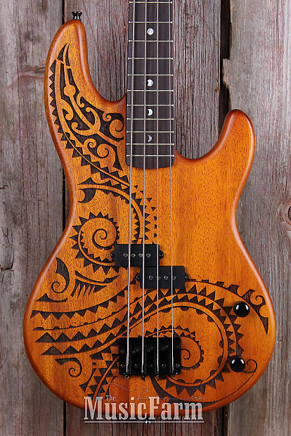 Luna TAT 30 Tattoo 4 String Electric Bass Guitar 30 Inch | Reverb UK