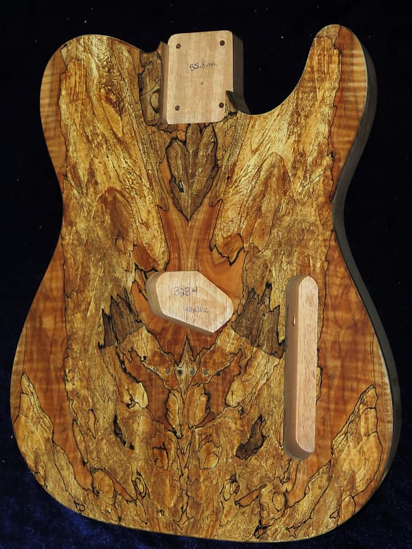 Highly Spalted Maple Top \ Mahogany Telecaster Tele Body 4lbs | Reverb
