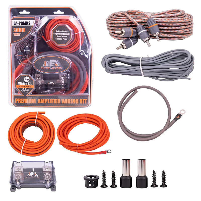 Elite Audio Premium Series 4-Gauge Amp Kit - 2000W Max Power, | Reverb